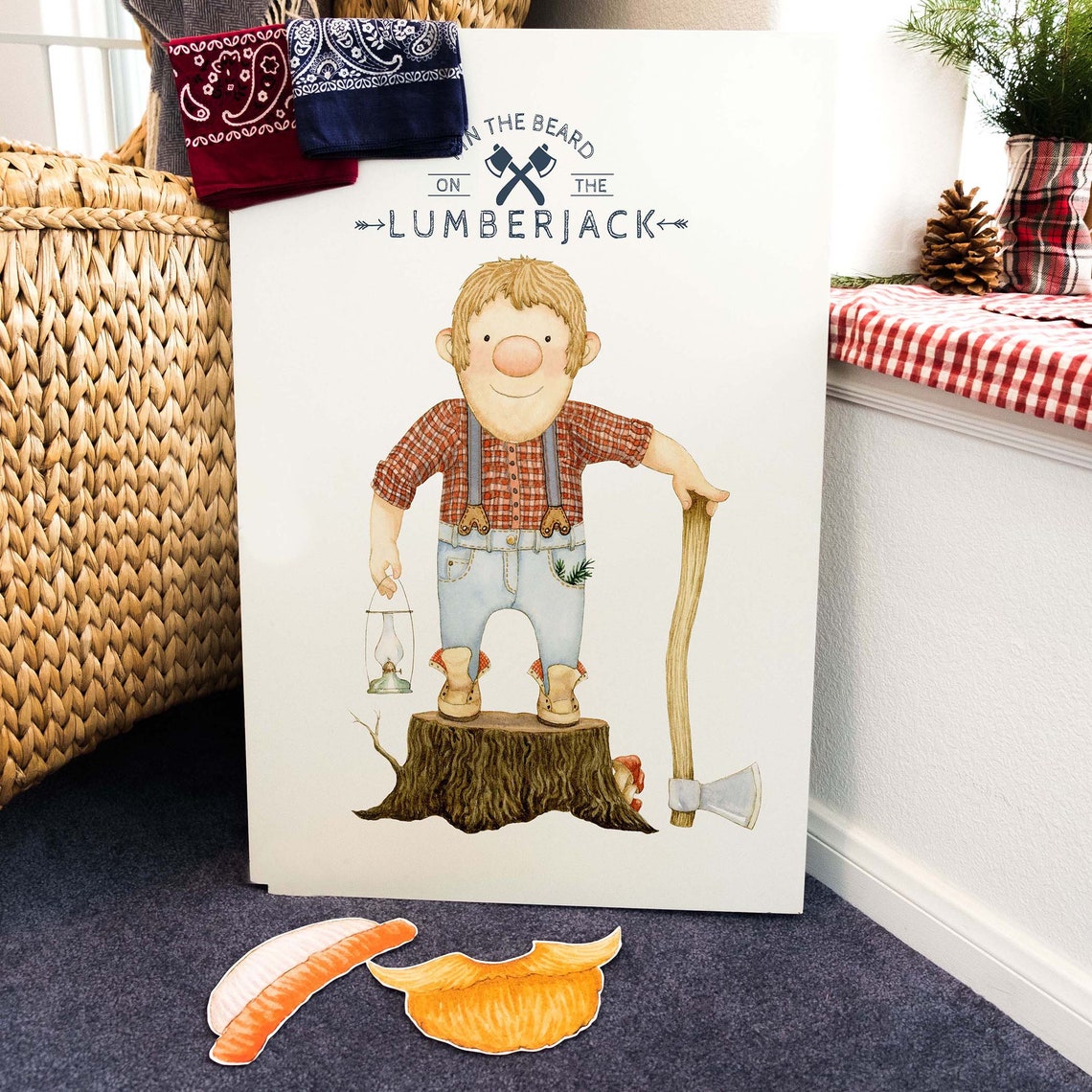 Pin the Beard on the Lumberjack Party Game (digital Download) - Etsy