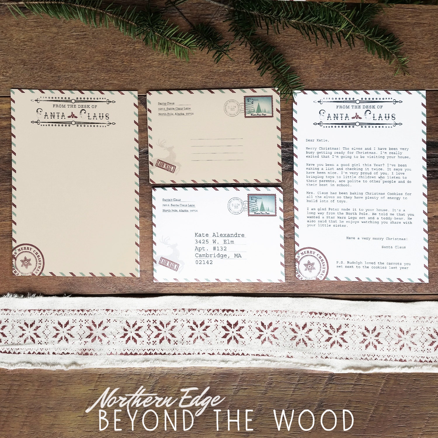 Santa letter santa claus letter santa stationary custom | Etsy
