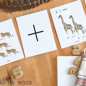 Zoo Animal Numbers 1-20 Flash Cards, Montessori Counting Printable ...