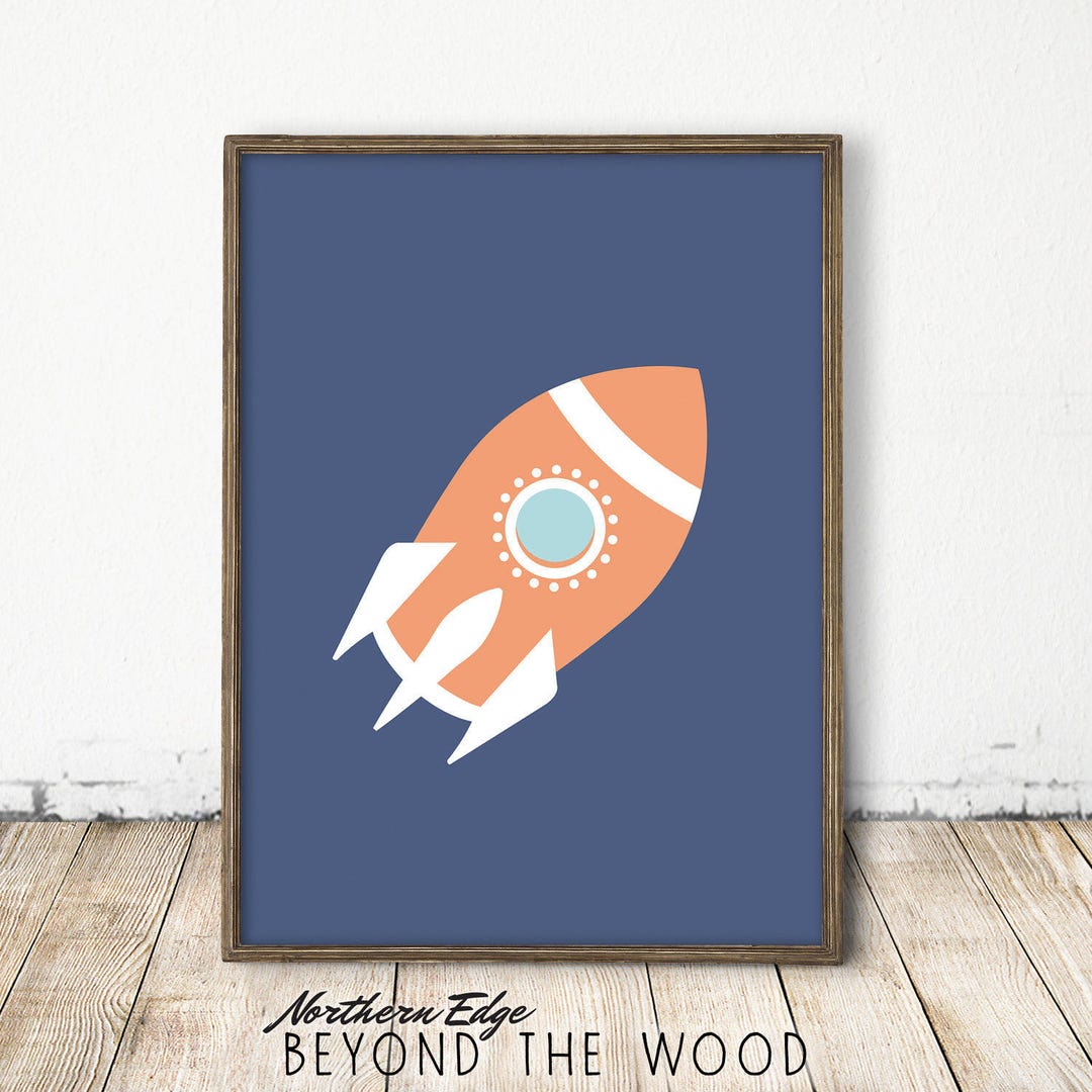 Rocket Ship Print, Rocket Ship Art, Nasa Print, Space Decor, Space ...