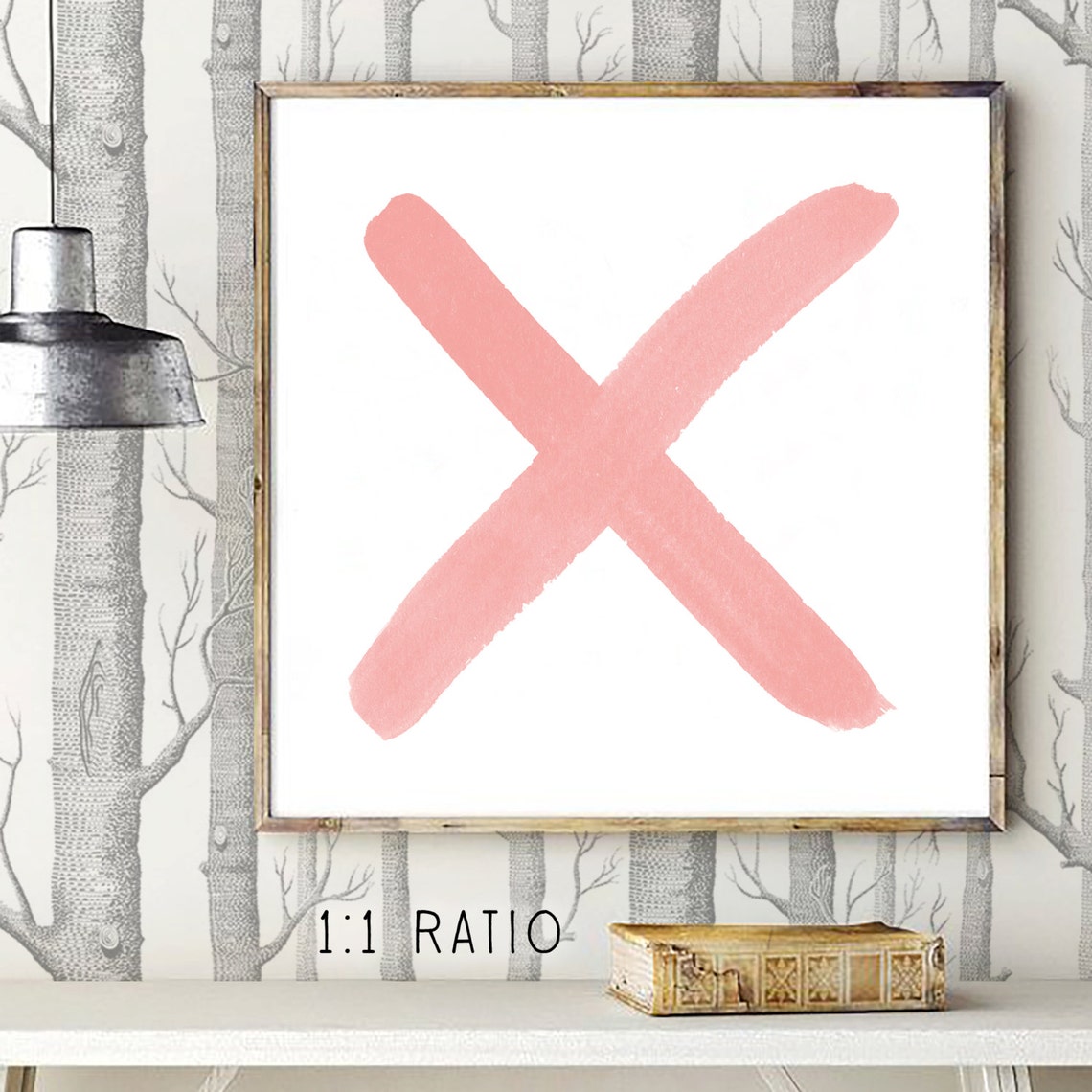 XO Print, Minimalist Print, Letter X Print, Pink Paint Wall Art, Baby ...
