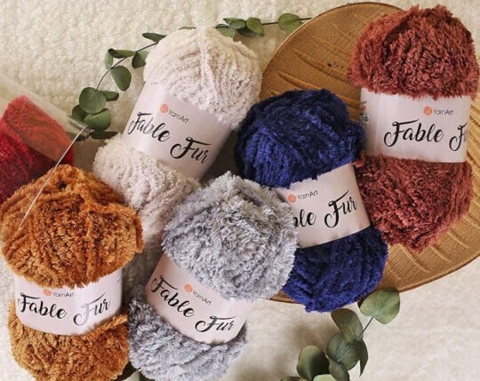 Yarnart Fable Fur Yarn, 100% Micro Polyester Yarn for Knitting and ...