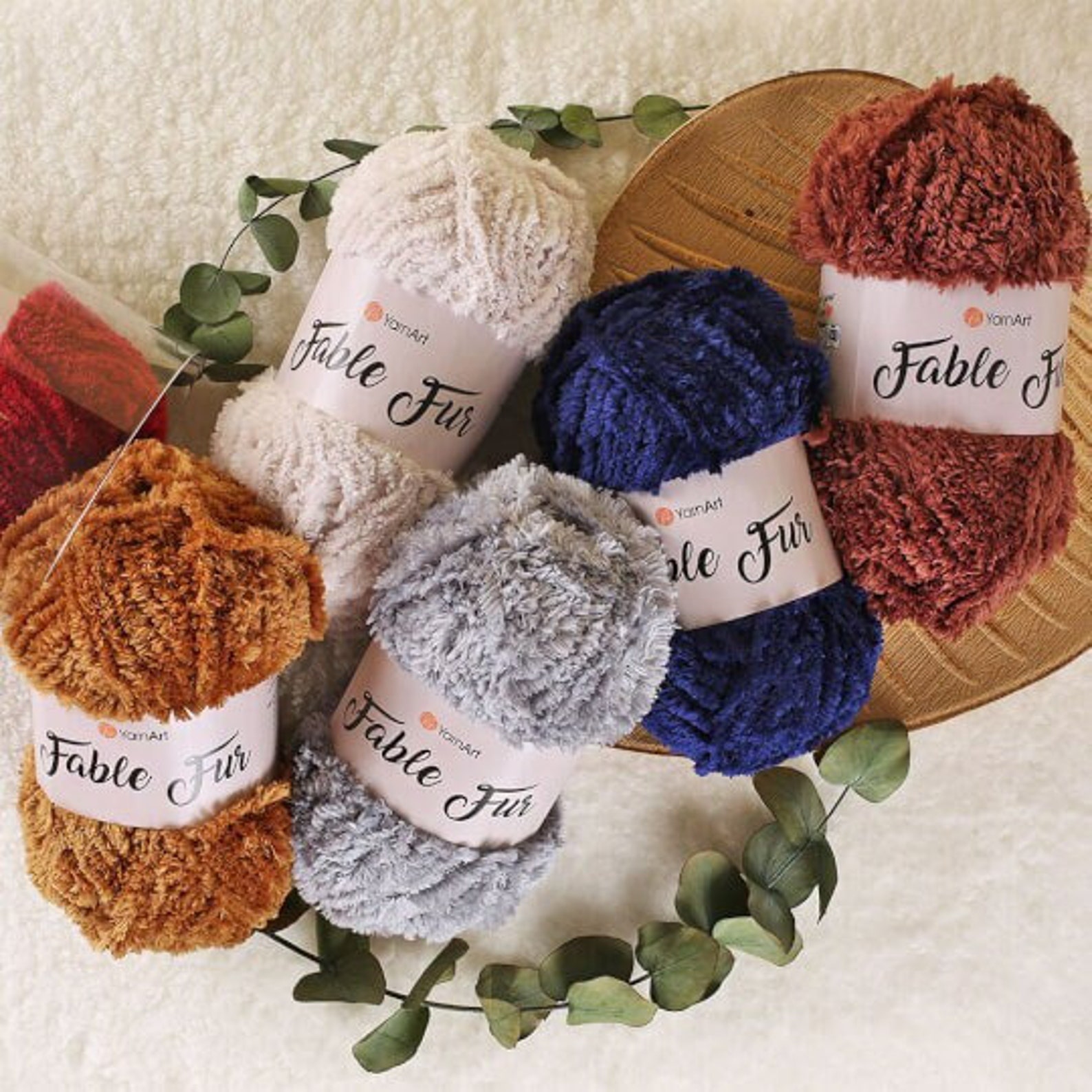 Yarnart Fable Fur Yarn, 100% Micro Polyester Yarn for Knitting and ...