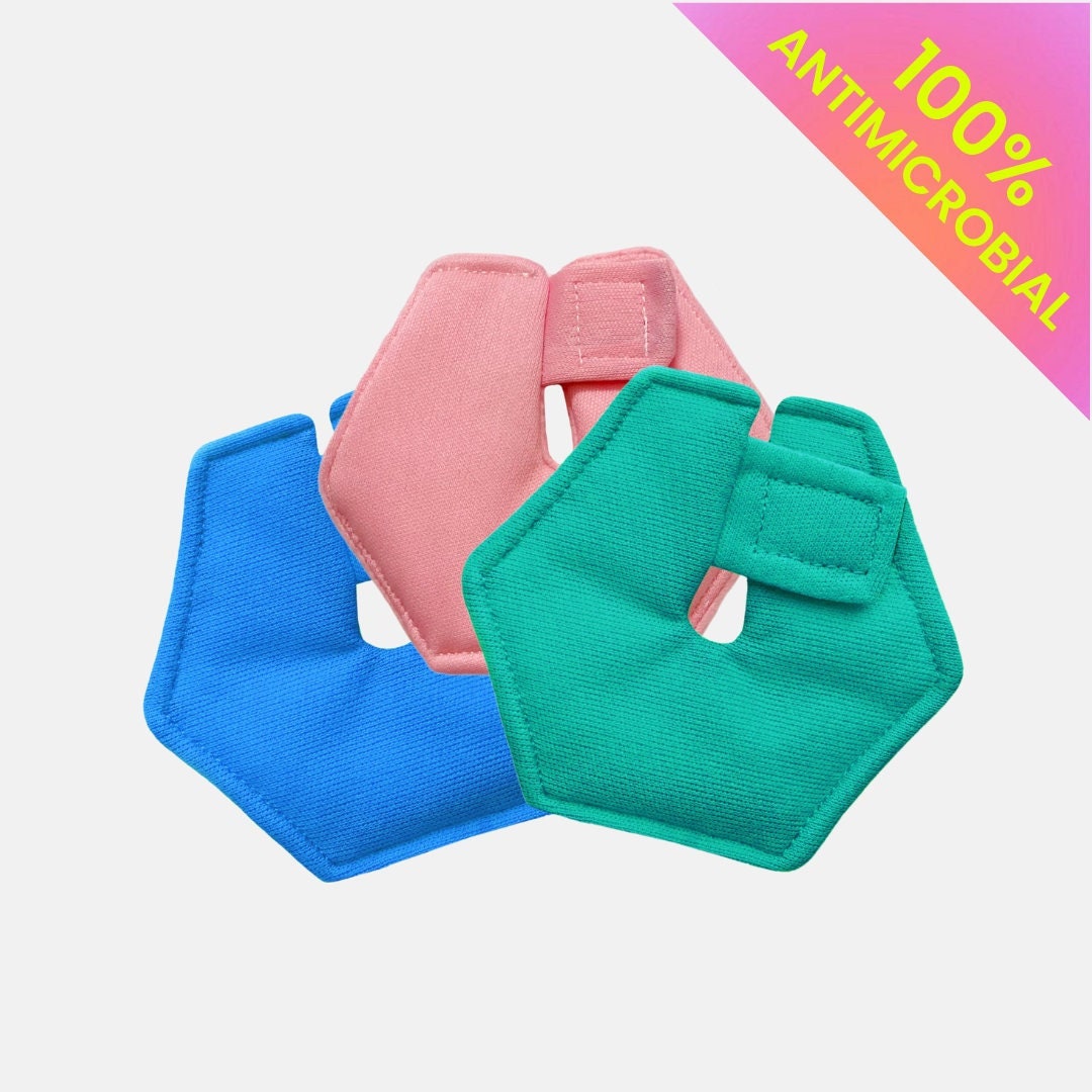 Antimicrobial G-tube Pad in Teal, Pink, & Blue 3-pack for Feeding Tube ...