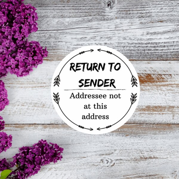 Return Sender Stickers - Etsy
