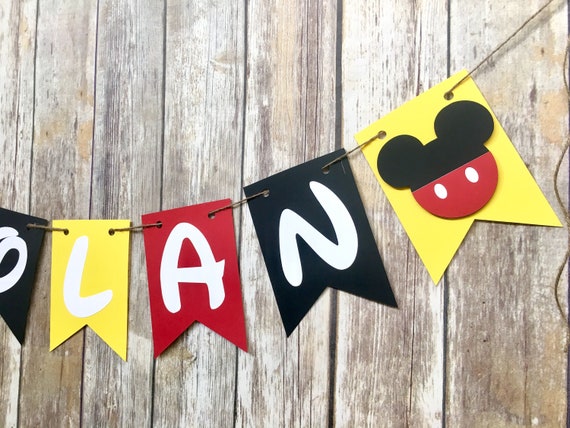 Mickey Mouse Name Banner