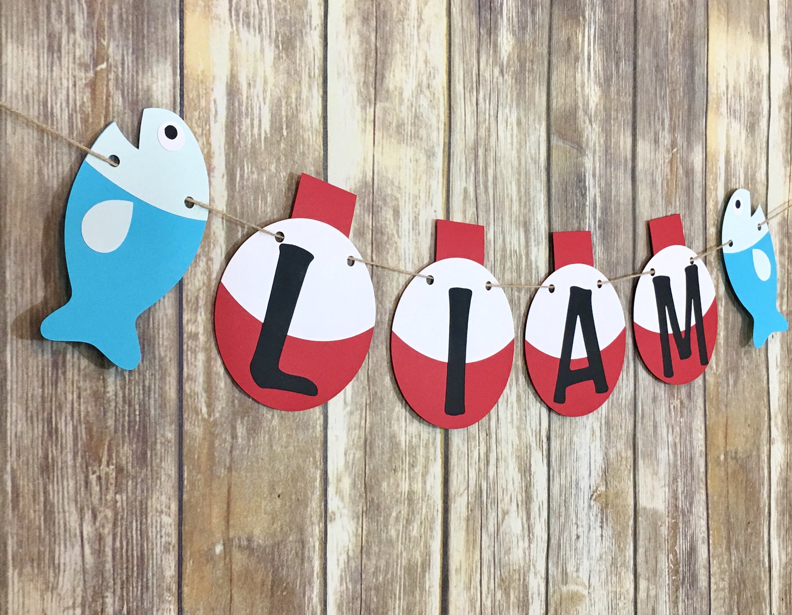 Fishing Bobber Name Banner Fish Party Birthday Decor First | Etsy