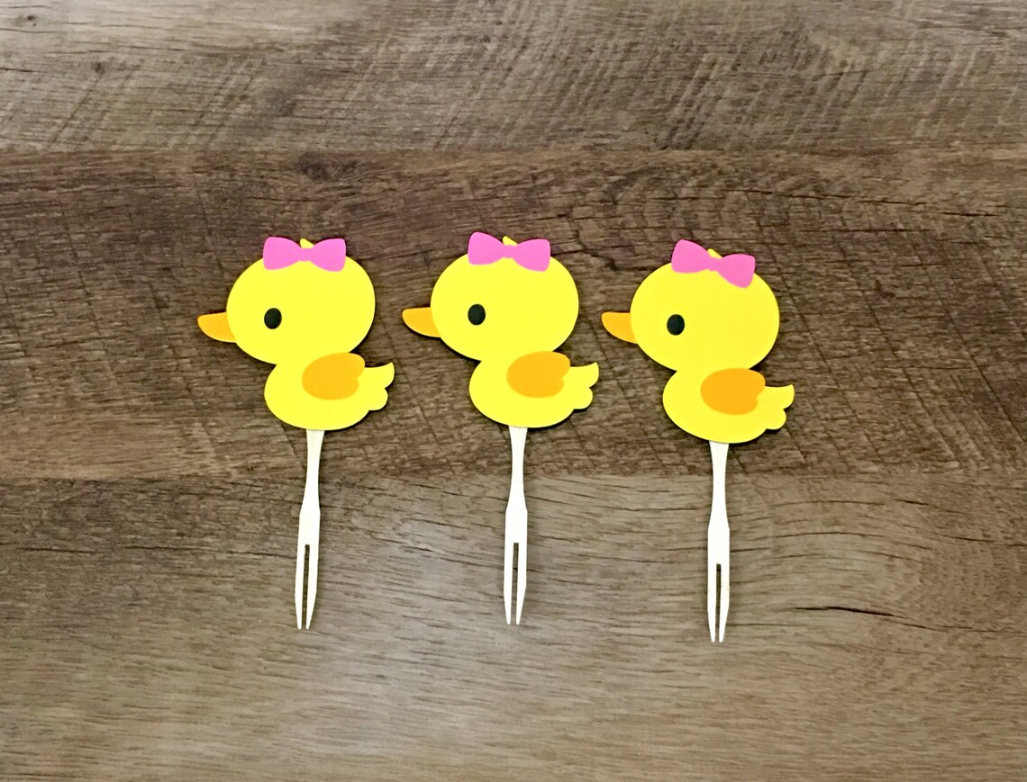 Duck Cupcake Toppers Rubber Duck Toppers First Birthday - Etsy