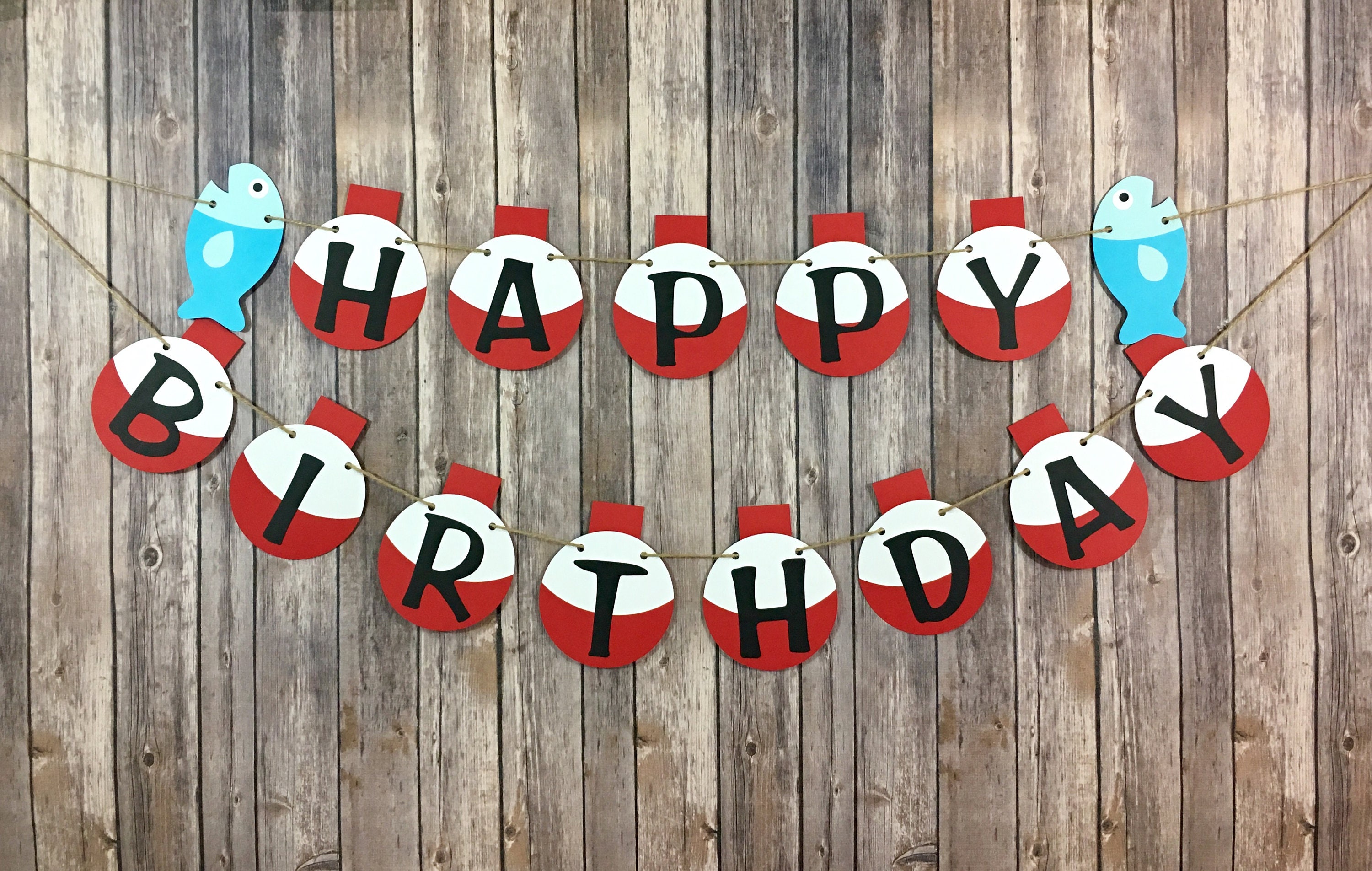 Fishing Birthday Banner Float Bobber Banner Fishing Party - Etsy