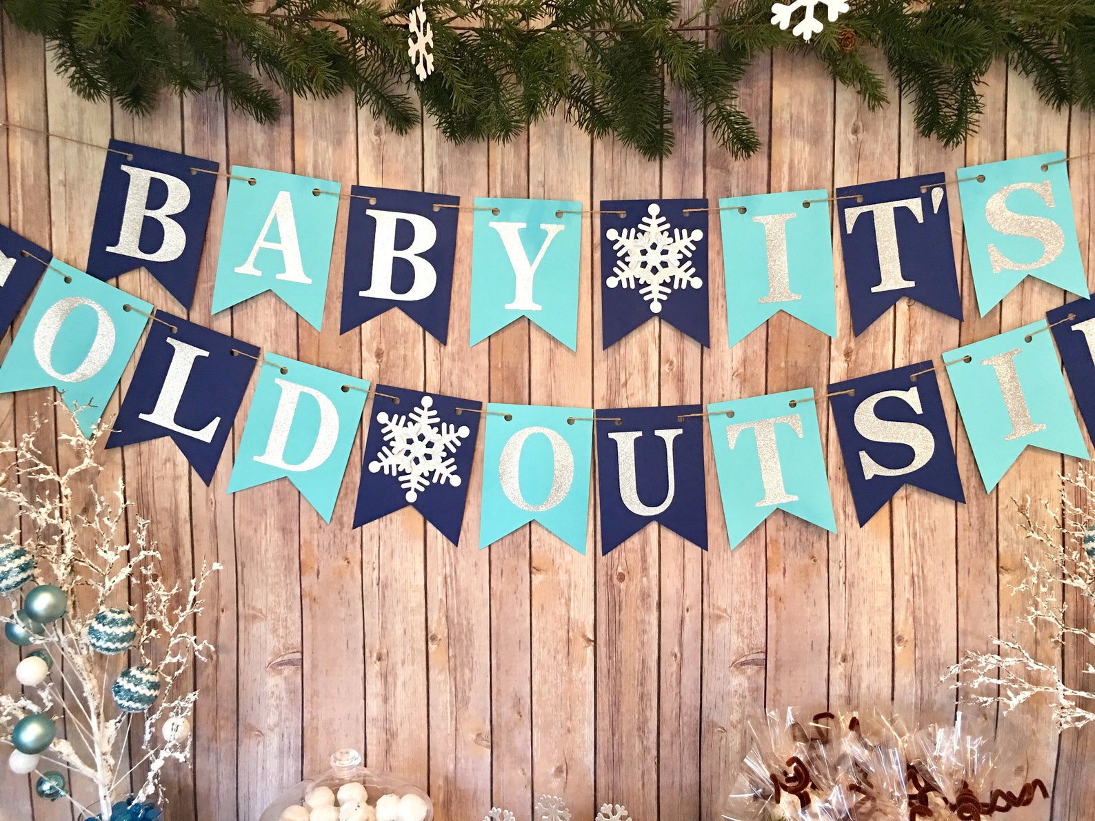Baby Its Cold Outside Banner Winter Baby Shower Photo Prop - Etsy