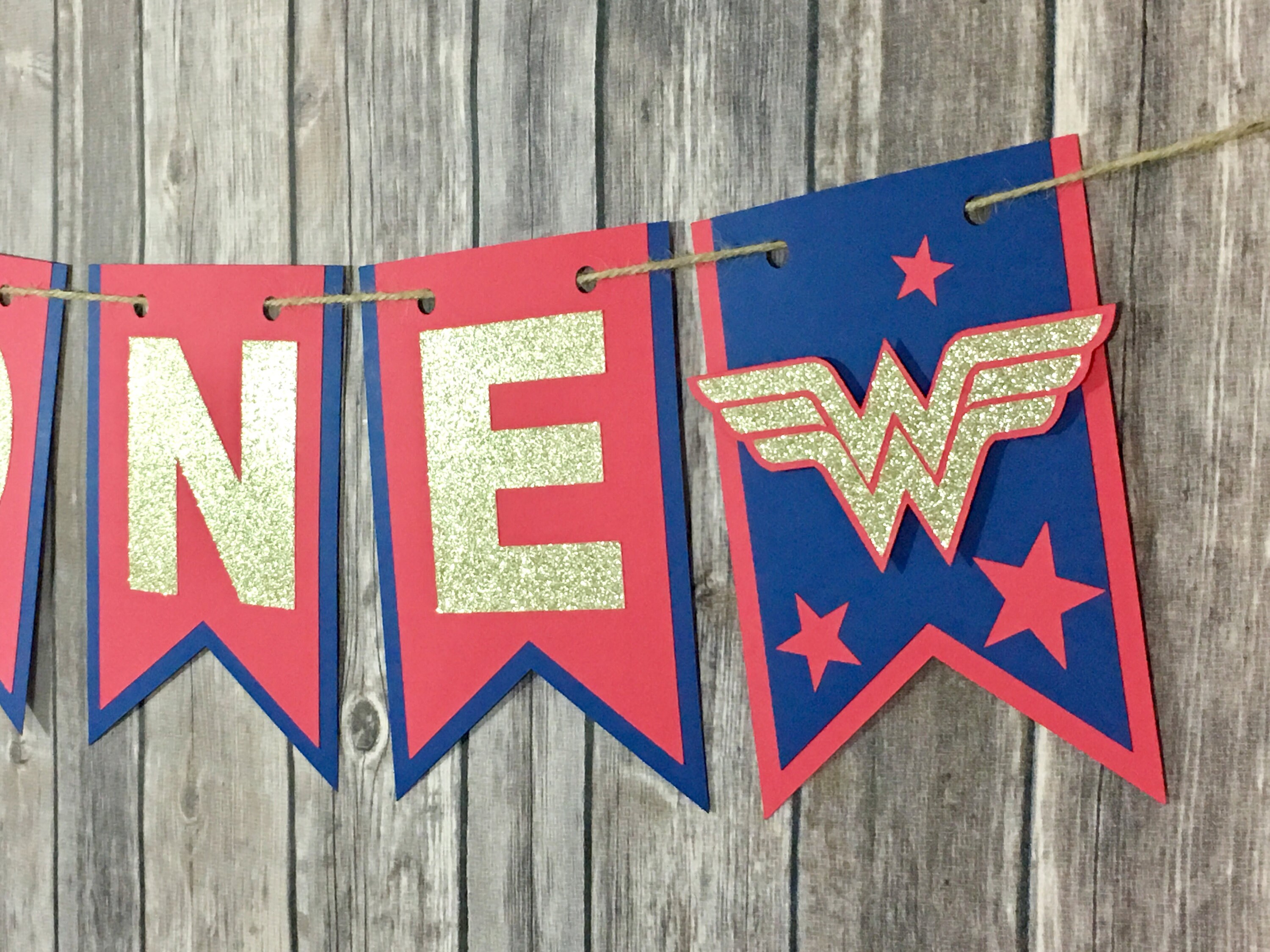 Wonder Woman Age Banner One Banner One Highchair Banner - Etsy
