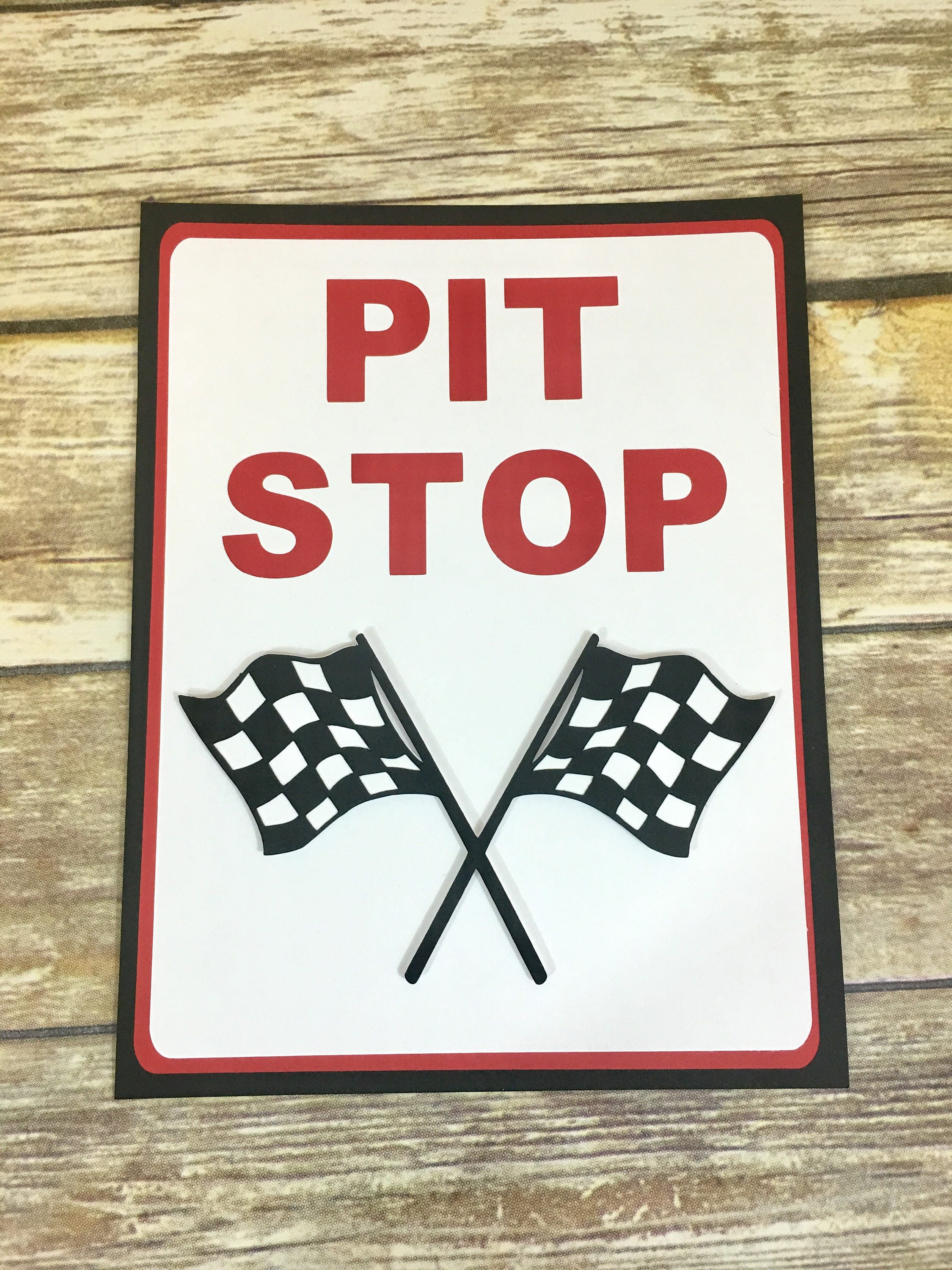 Cars Theme Pit Stop Sign Pit Stop Cars Birthday Table | Etsy UK