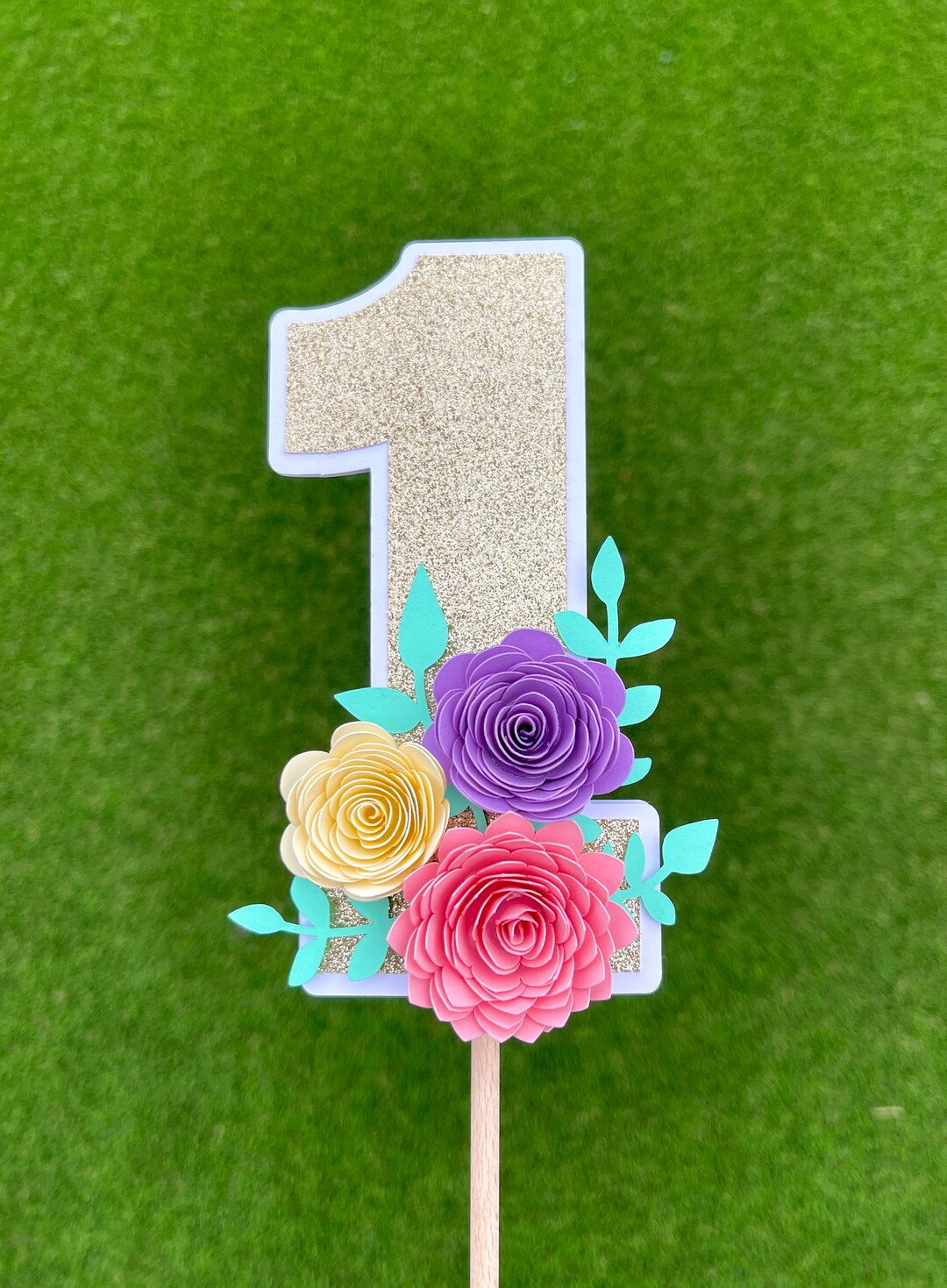 Flower Cake Topper, 1 Cake Topper, Floral First Birthday, First ...