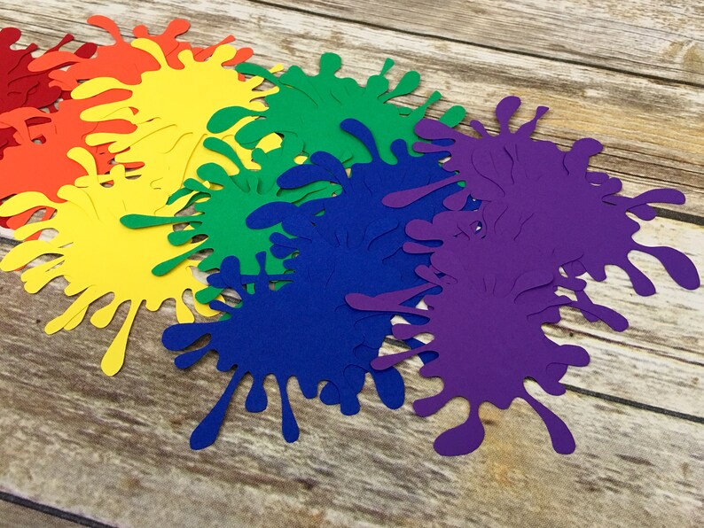 24 Paint Splats Confetti Paint Party Table Decor Paint - Etsy