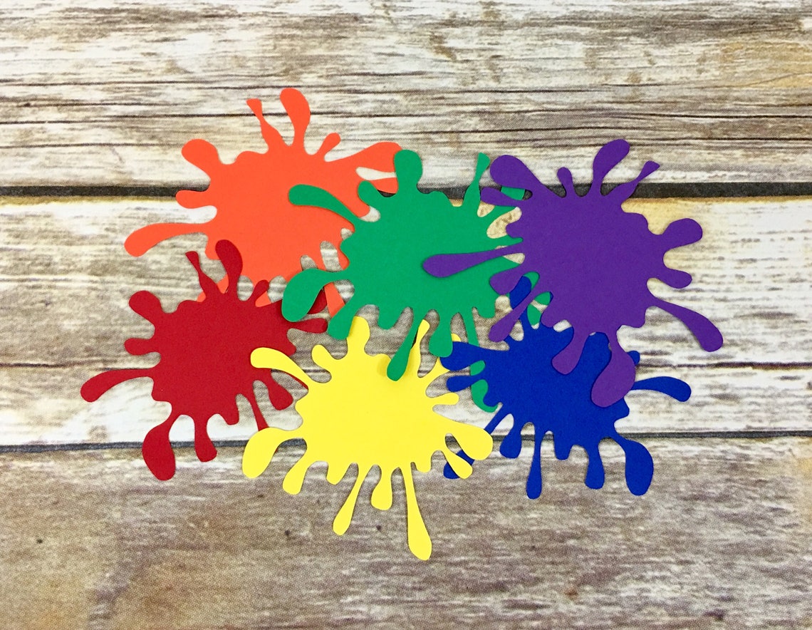24 Paint Splats Confetti Paint Party Table Decor Paint - Etsy