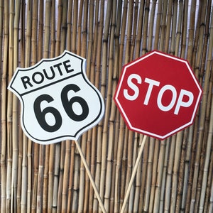 Traffic Sign Centerpieces, Traffic Sign Cake Topper, Cars Theme Party ...
