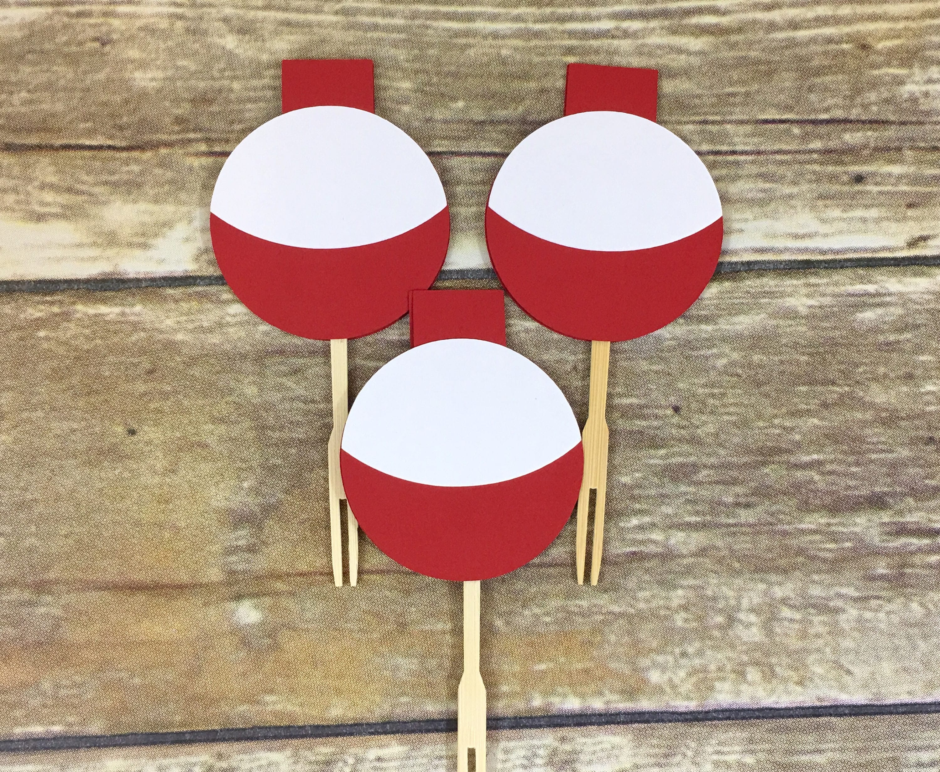 Fishing Birthday Cupcake Toppers Fish Toppers Float Bobbers | Etsy