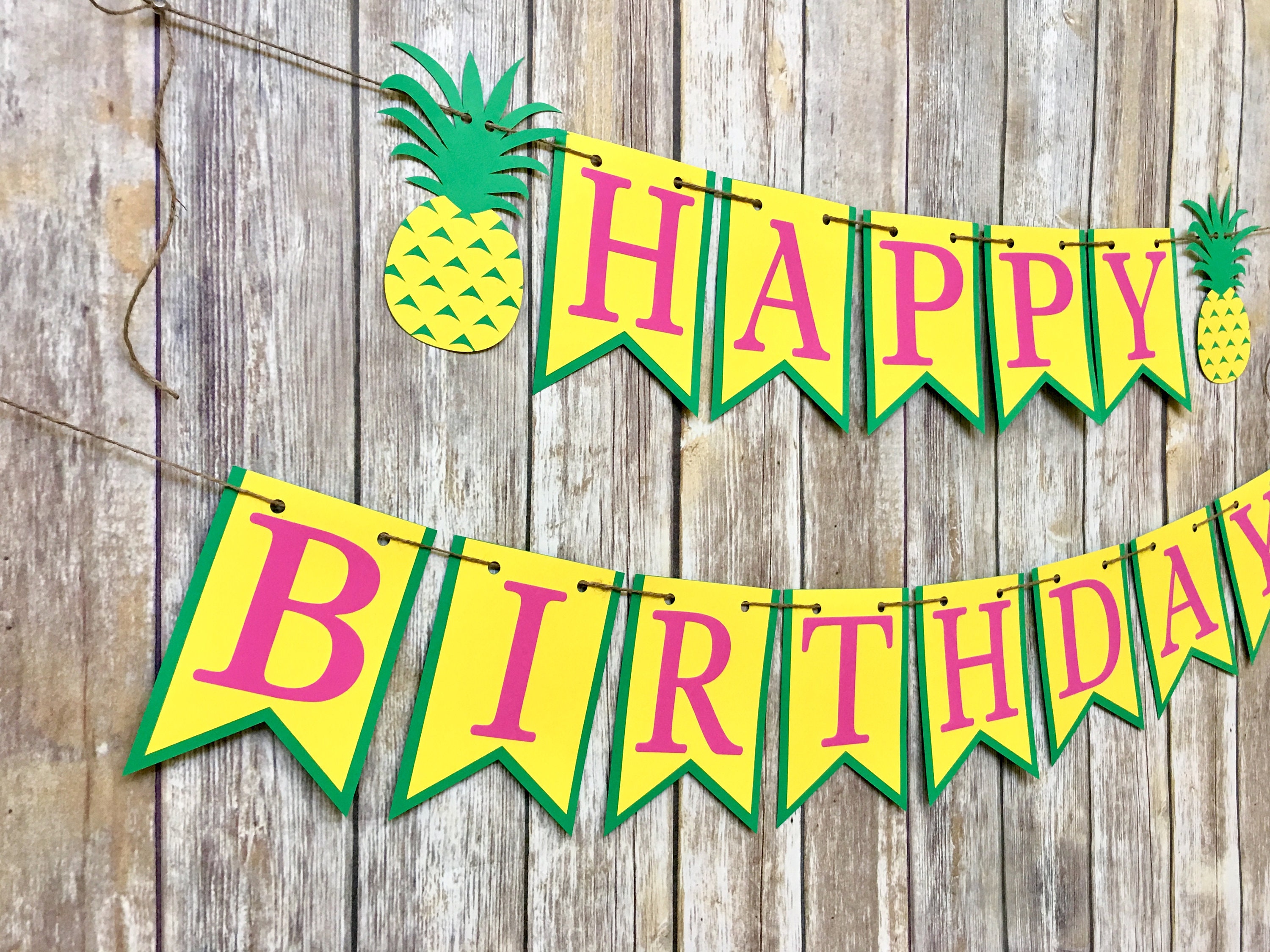 Pineapple Birthday Banner Pineapple Birthday First Birthday - Etsy