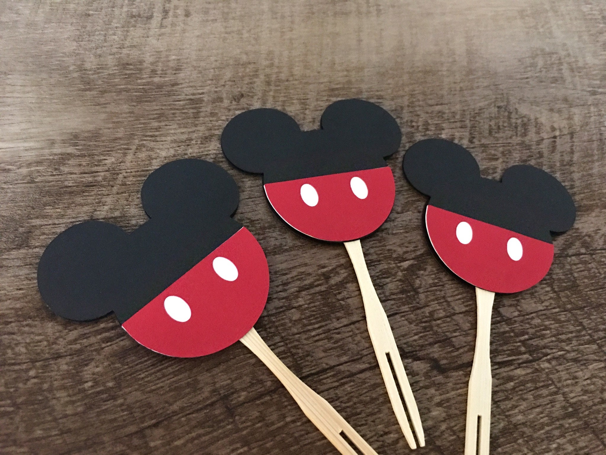 Mickey Mouse Cupcake Topper Mickey Mouse Birthday Decor - Etsy