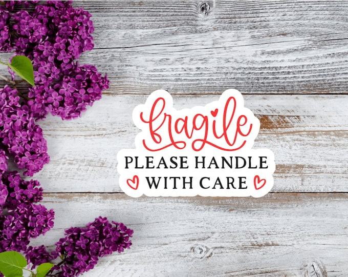 Fragile Please Handle With Care Sticker Small Business Thank You ...