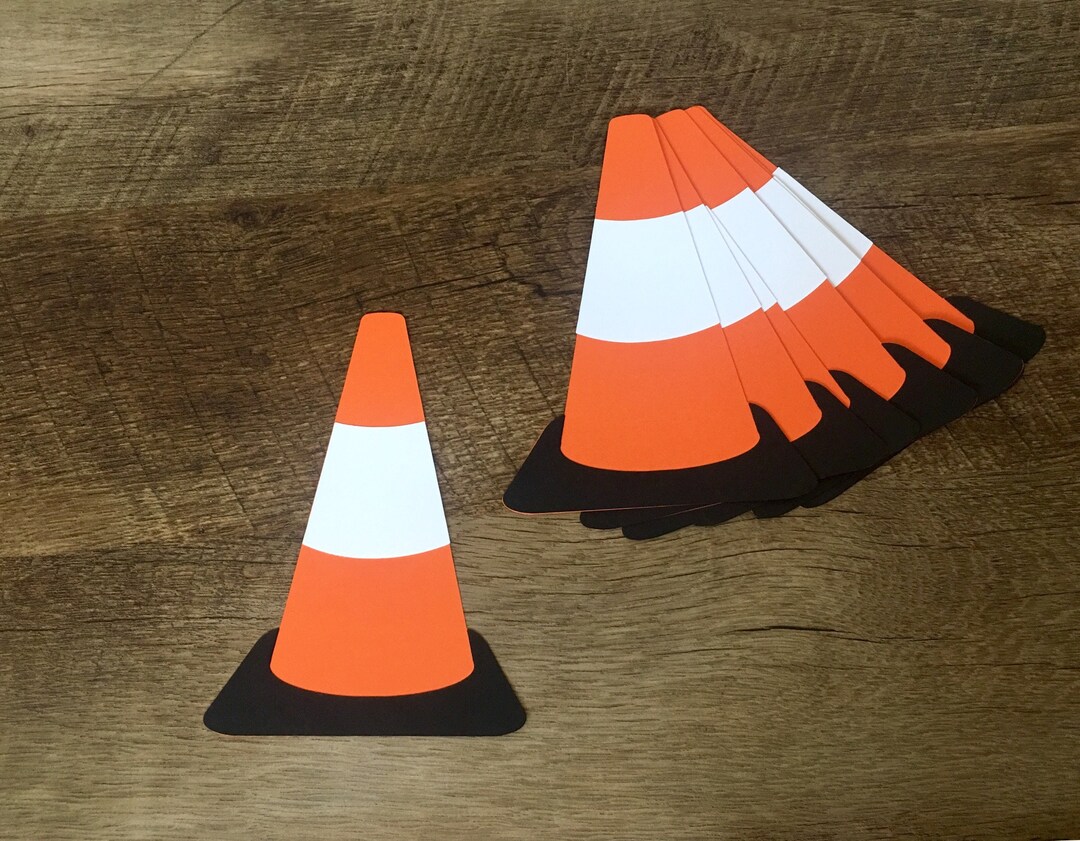 Large Construction Cone Die Cut, Construction Cone, Construction Party ...