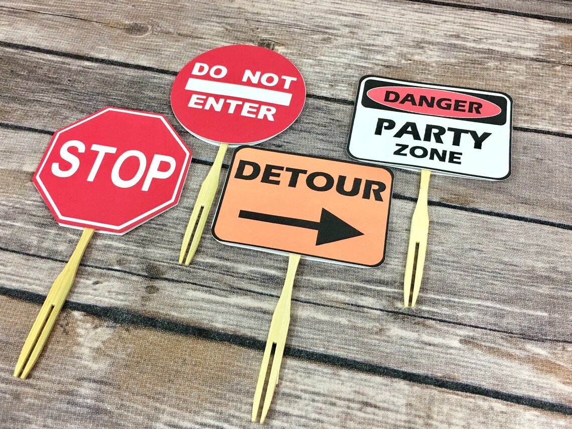 Construction Theme Party Toppers Cars Cupcake Toppers - Etsy