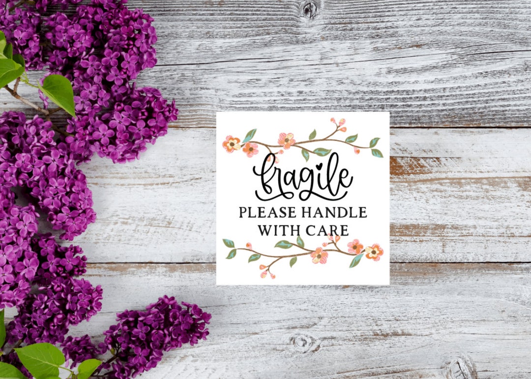 Floral Fragile Stickers, Fragile Stickers, Small Business Stickers - Etsy