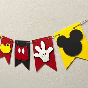 Mickey Inspired Banner, Mickey Birthday Banner - Etsy