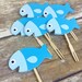 Fishing Birthday Cupcake Toppers, Fish Toppers, Float Bobbers, Fishing ...