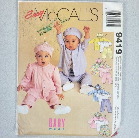 Sewing Pattern Baby Mccalls 9419 Baby Outfit Pattern With - Etsy