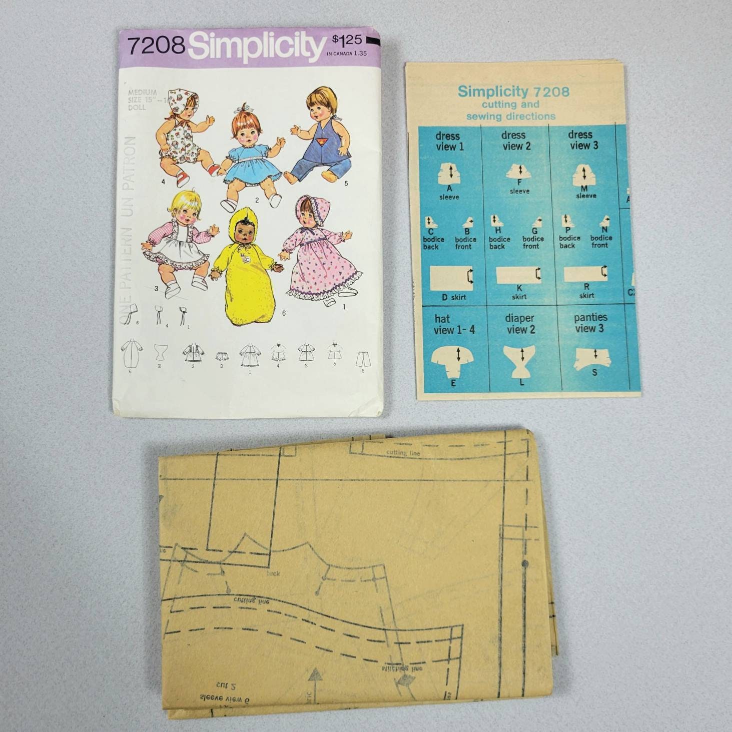 Vintage Pattern 70's Doll Clothes Pattern Doll Dress - Etsy