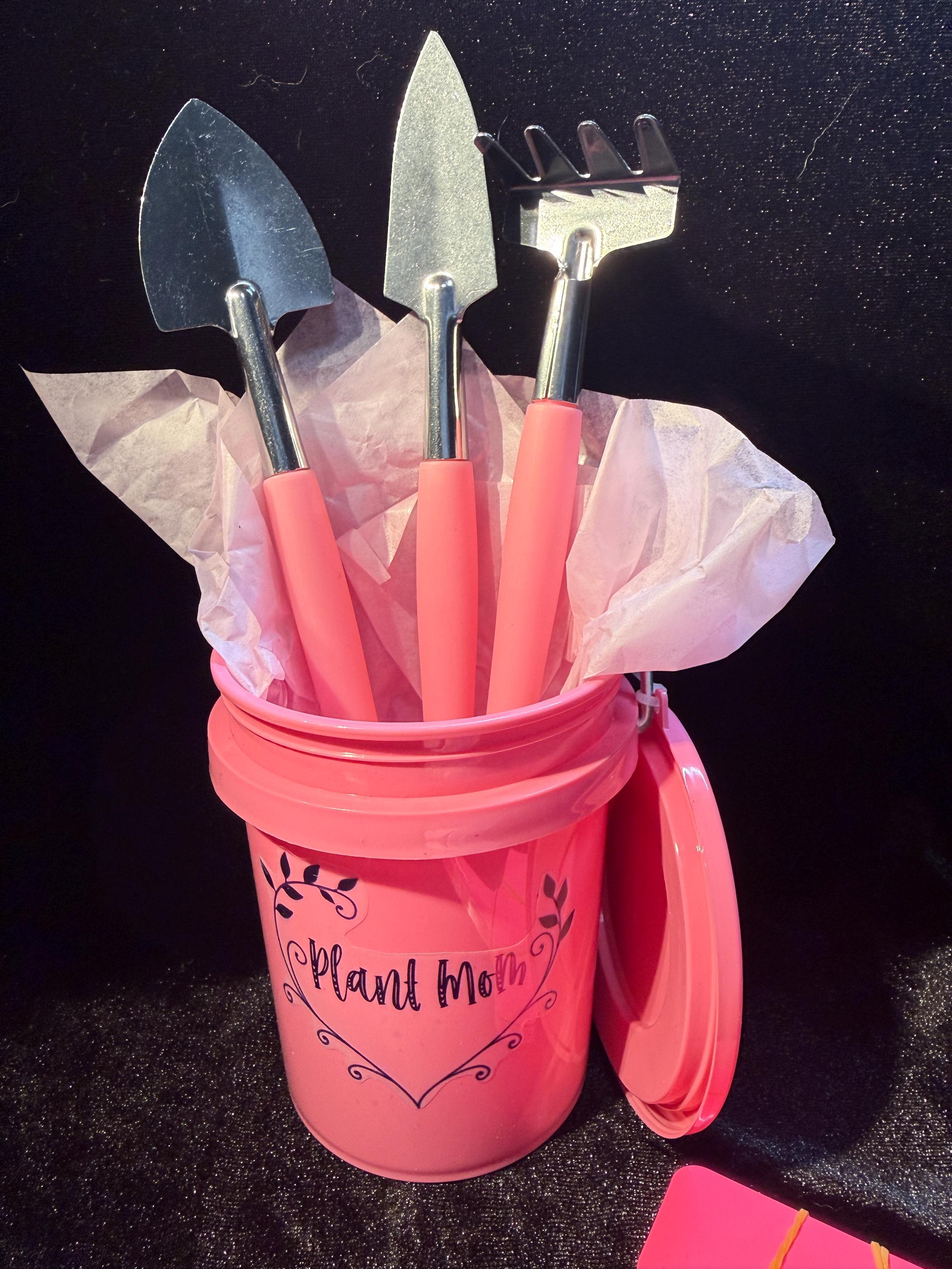 Plant Mom Gardening Gift Set – Pink Mini Tool Kit With Gloves & Storage ...