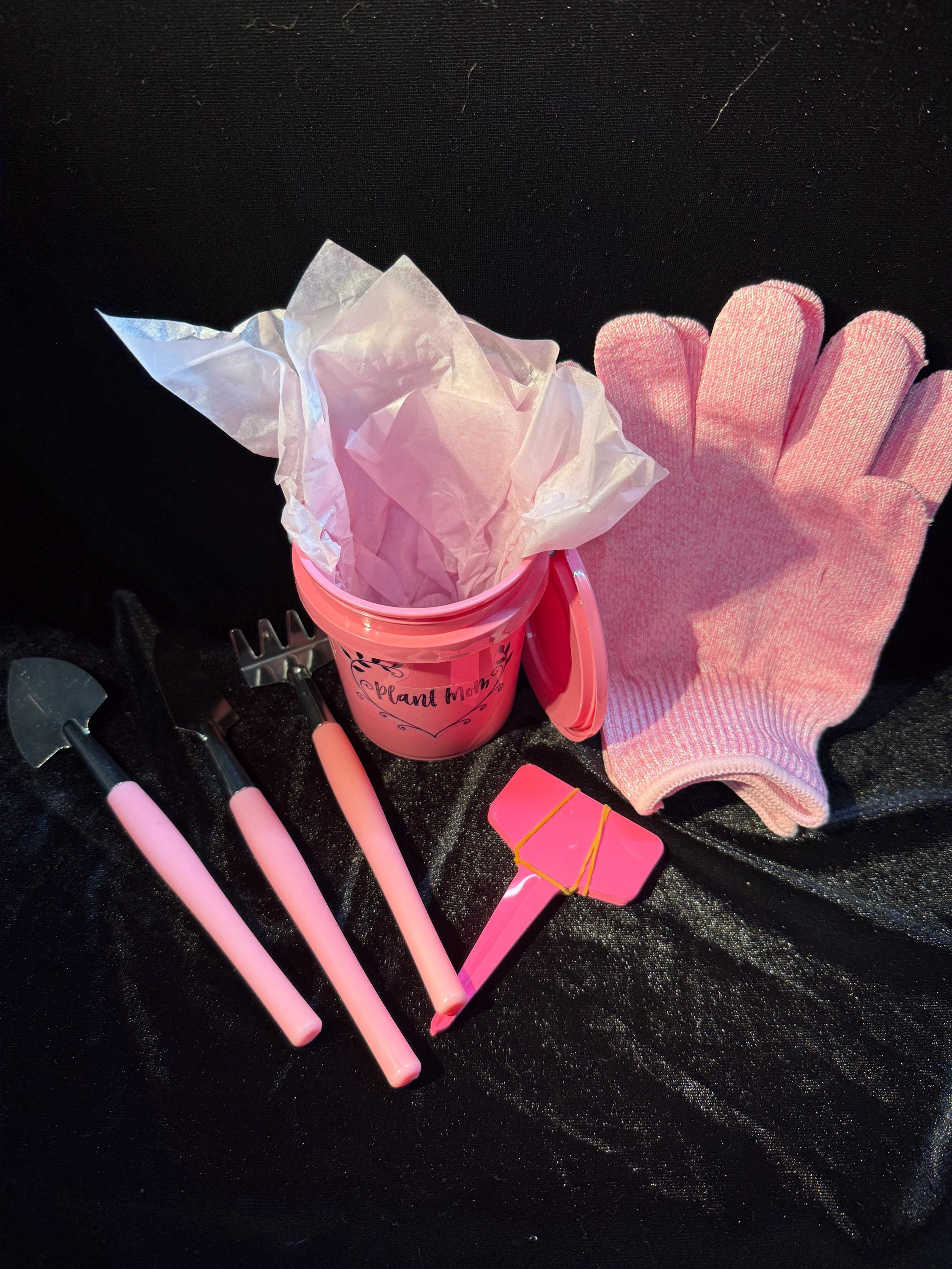 Plant Mom Gardening Gift Set – Pink Mini Tool Kit With Gloves & Storage ...