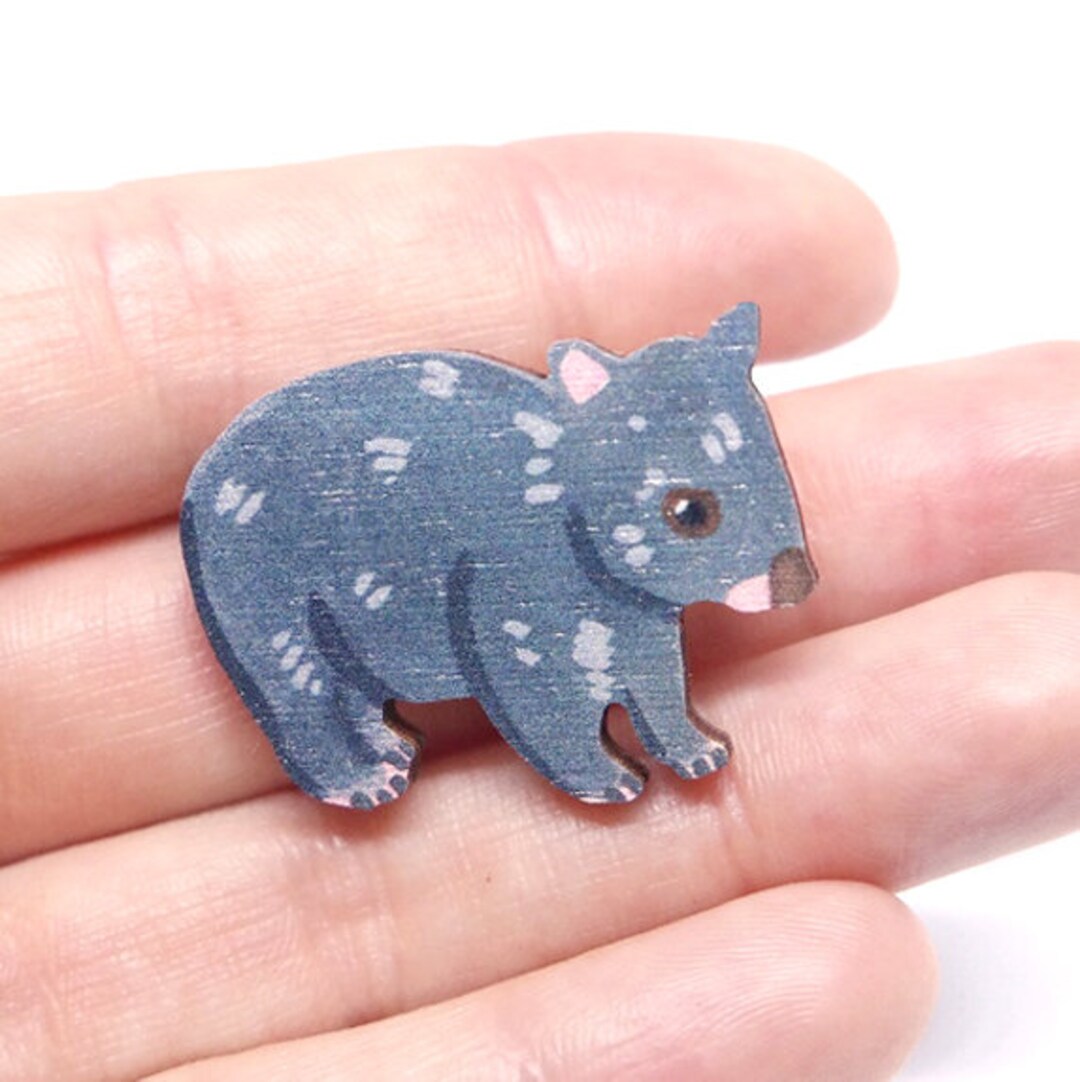 Australian Wombat Wood Pin Brooch Eco - Etsy