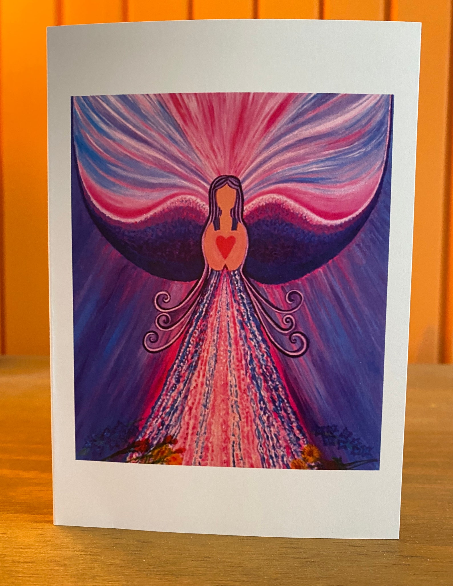 Flower Spirit Angel Greeting Card, Spiritual Card, Uplifting Card - Etsy