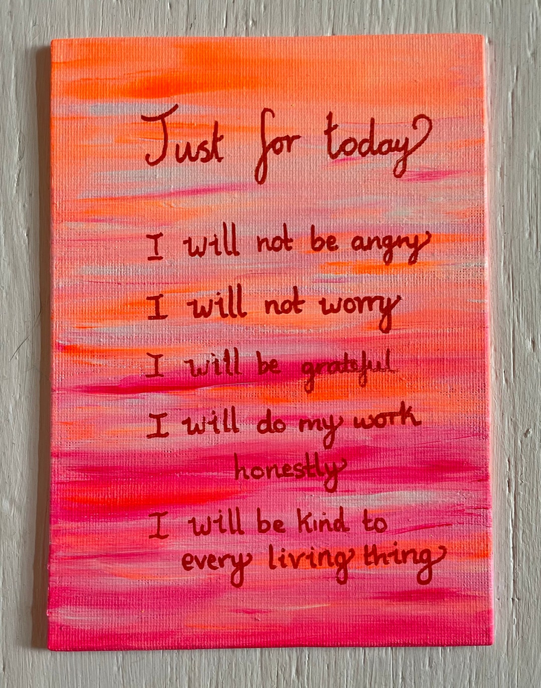 Reiki Painting, the Five Reiki Principles, Wall Art, Healing Art ...