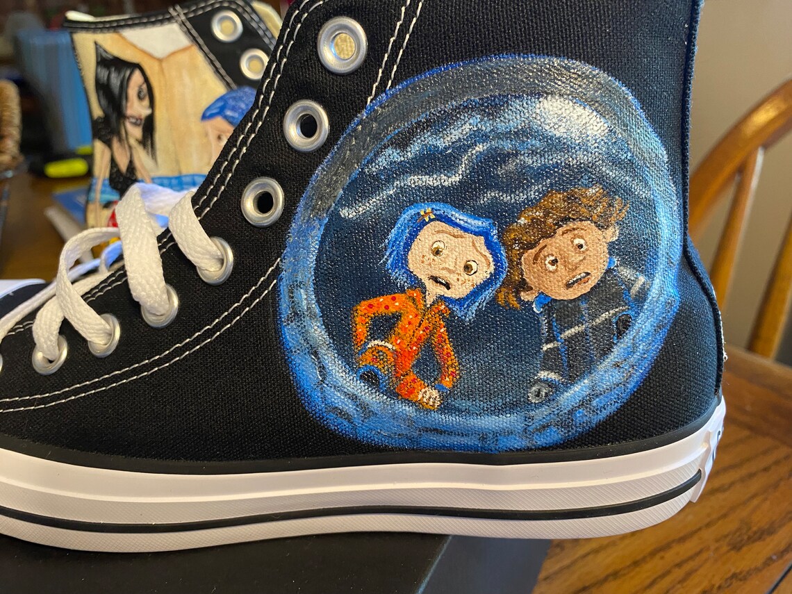 Coraline Shoes, Coraline and Wybie, Custom Vans, Converse - Etsy