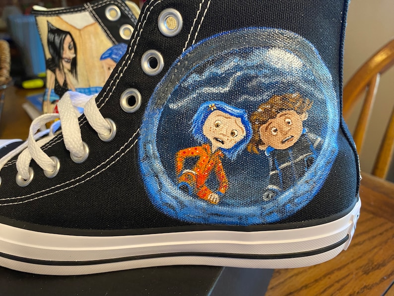 Coraline Shoes, Coraline and Wybie, Custom Vans, Converse - Etsy