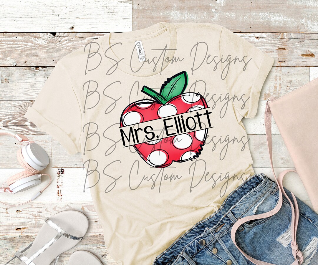 Back to School. Digital Download. Polka Dot Apple. Teacher Shirt ...