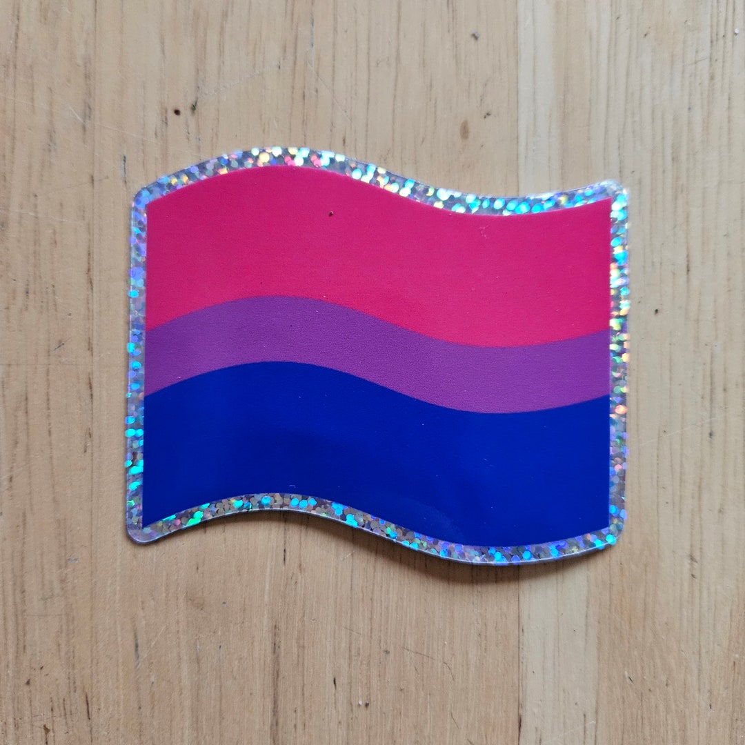 Bisexual Flag Glitter Border Vinyl Sticker - Etsy