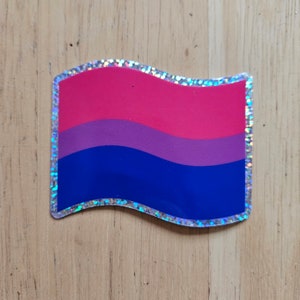 Bisexual Flag Glitter Border Vinyl Sticker - Etsy