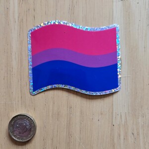 Bisexual Flag Glitter Border Vinyl Sticker - Etsy