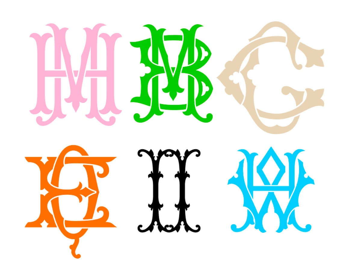 Two Letter Custom Monogram Decal Couples Monogram Custom 2 | Etsy