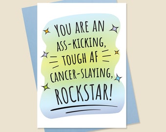 Breast Cancer Card Funny Cancer Card Kick Cancer's Ass - Etsy