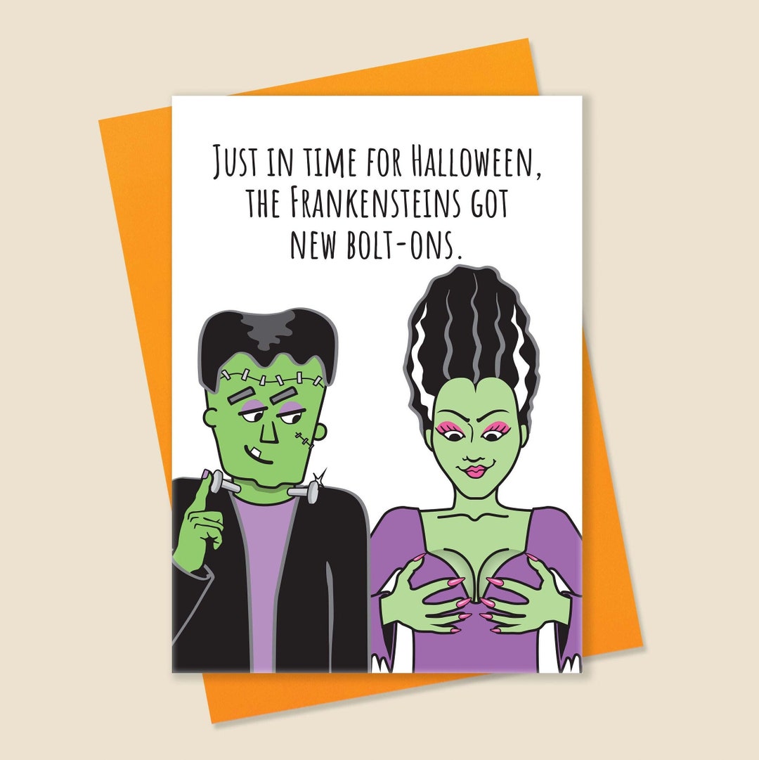 Funny Halloween Card, Funny Frankenstein Card, Bride of Frankenstein ...