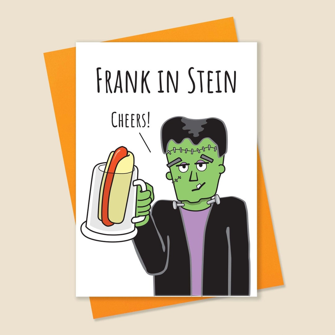Funny Halloween Card, Funny Frankenstein Card, Silly Halloween Card ...