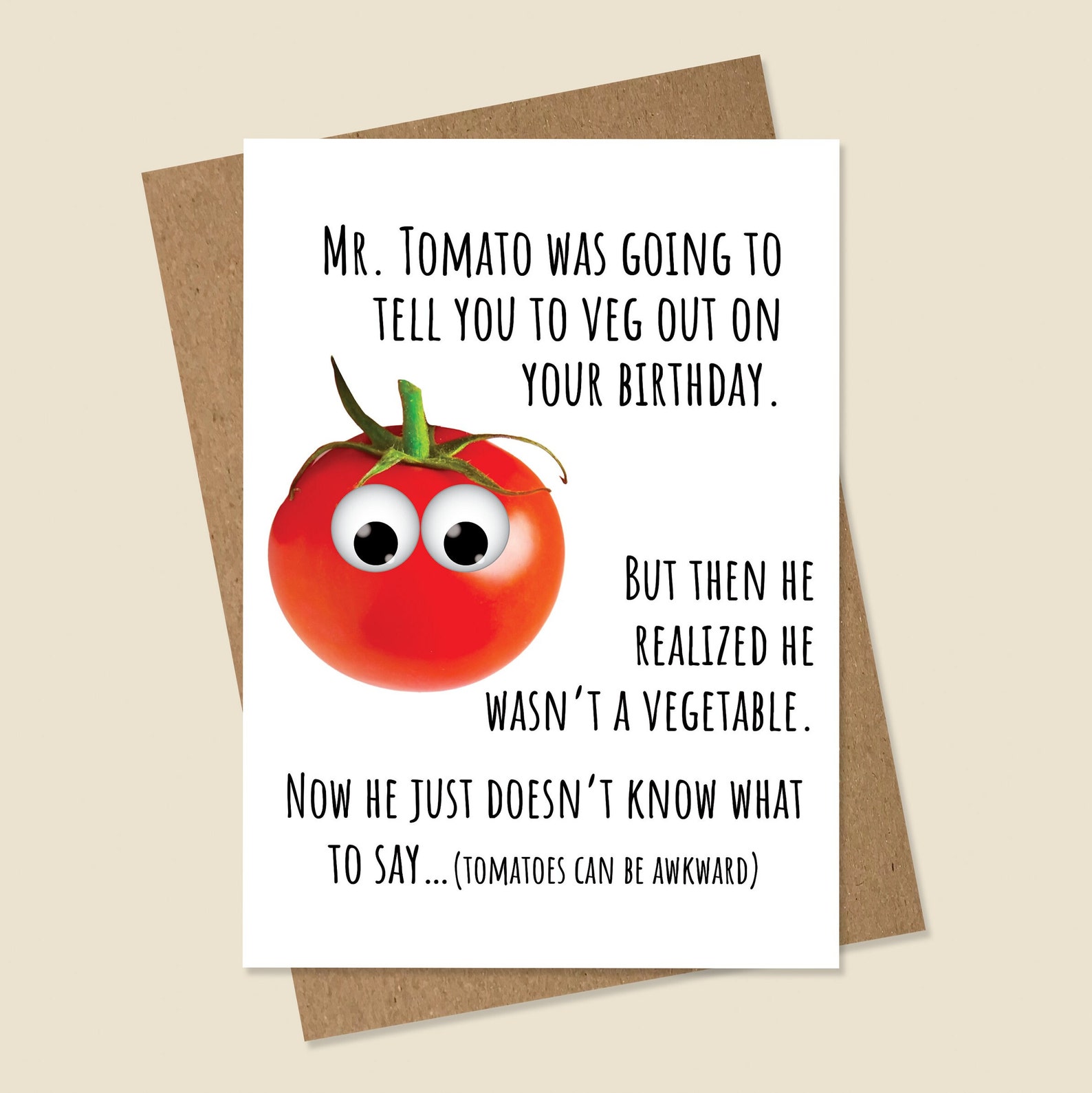 Silly Birthday Card Tomato Birthday Card Funny Birthday - Etsy