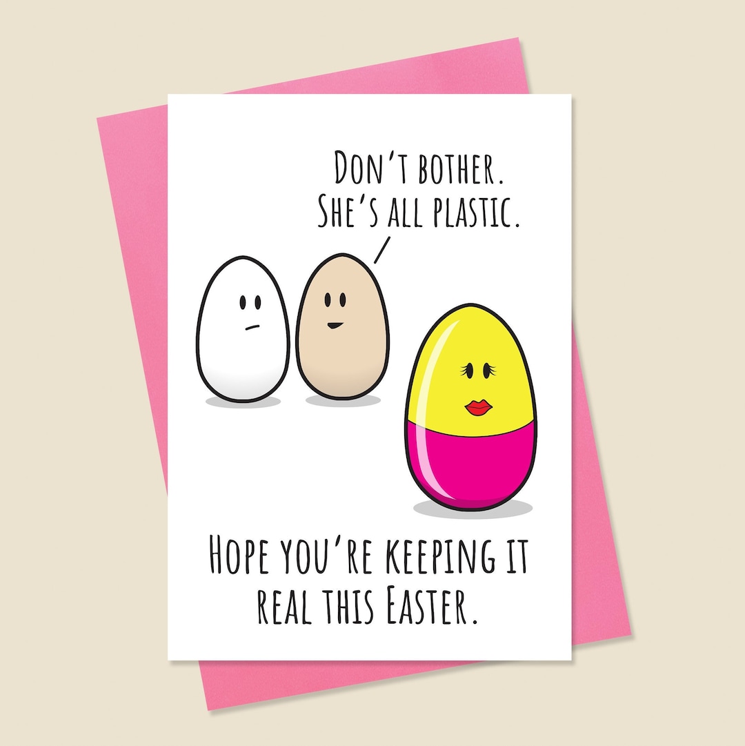 Funny Easter Card, Plastic Easter Egg Card, Funny Holiday Card, Egg ...