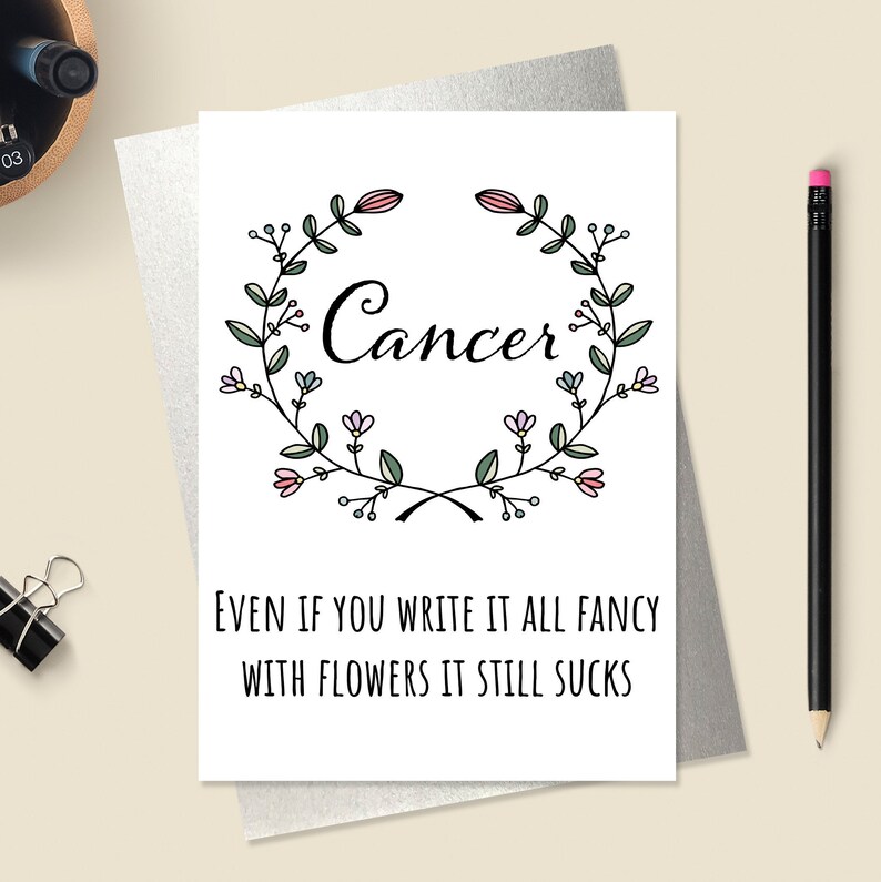 Funny Cancer Card Cancer Encouragement Card Cancer Sucks | Etsy