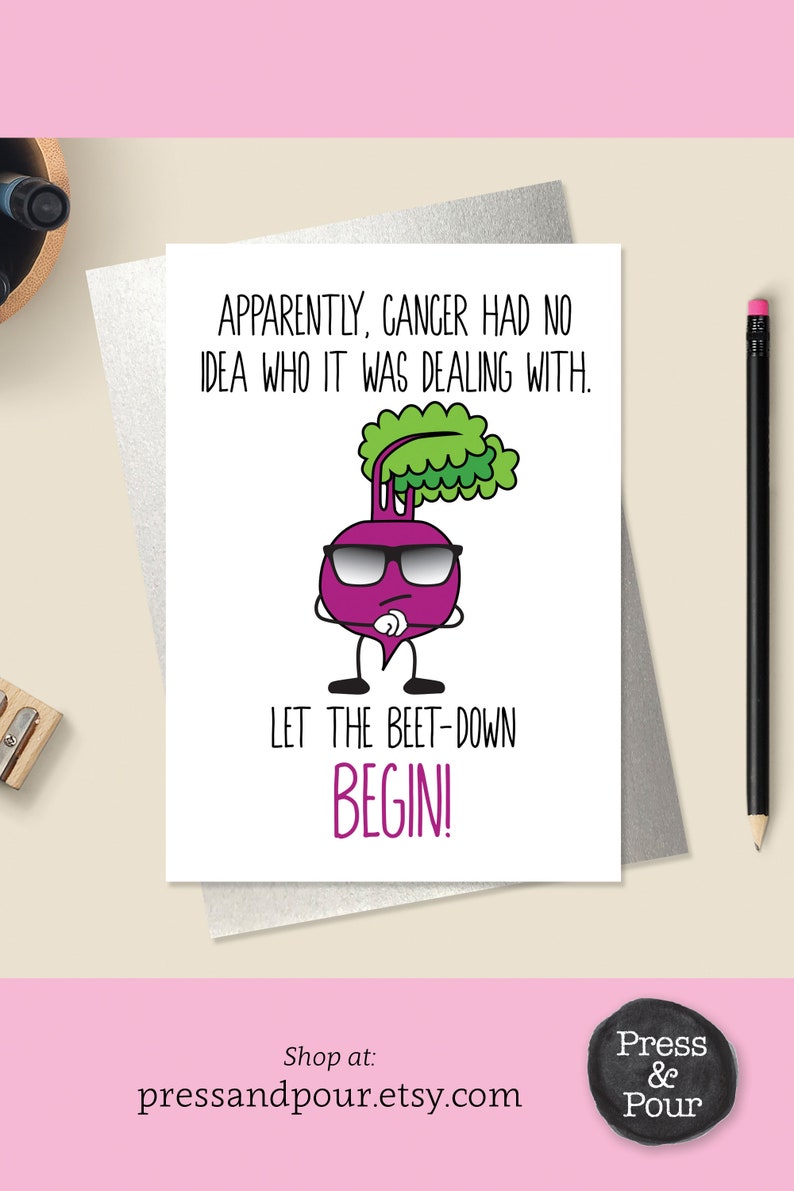 Funny Cancer Card Cancer Encouragement Card Funny Get Well | Etsy